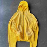 China Heavyweight Vintage Looking Sweatshirts Waffle Knit Thermal Cropped Boxy Fit for sale