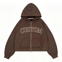China Custom Acid Wash Raw Edge Applique Oversized Hoodie Streetwear OEM for sale