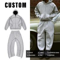 China Custom 420GSM Heavyweight Sweatsuit Contrast Stitch Streetwear OEM ODM for sale