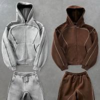China Custom 420GSM Heavyweight Sweatsuit Contrast Stitch Streetwear OEM ODM for sale