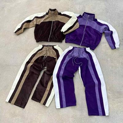 China Custom Heavyweight Corduroy Tracksuit Wide Leg Streetwear OEM for sale
