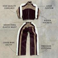 China Custom Heavyweight Corduroy Tracksuit Wide Leg Streetwear OEM for sale