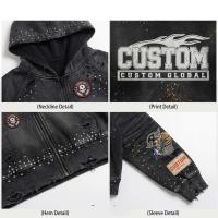 China Custom Distressed Acid Wash Streetwear Zip Up Hoodie Camo Shorts Set for sale
