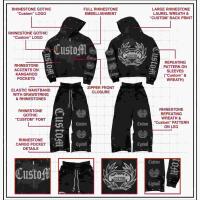 China Custom Heavyweight Full Rhinestone Acid Wash Tracksuit OEM  ODM for sale