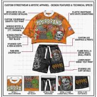 China Custom Sun Faded Wash Y2K Grunge Boxy Cropped Tee and Studded Shorts Set for sale