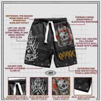 China Custom Sun Faded Wash Y2K Grunge Boxy Cropped Tee and Studded Shorts Set for sale