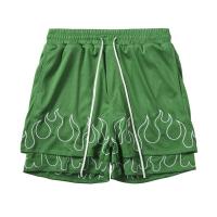China Custom Flame Print Mesh Shorts Wholesale Streetwear Clothing for sale
