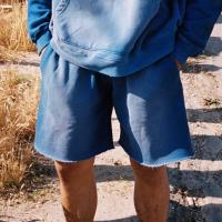China Custom French Terry Streetwear Shorts with Vintage Wash and Raw Hem for sale