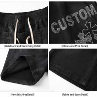 China Custom Rhinestone Faux Double Waistband Cross Sweatshorts Streetwear Wholesale for sale