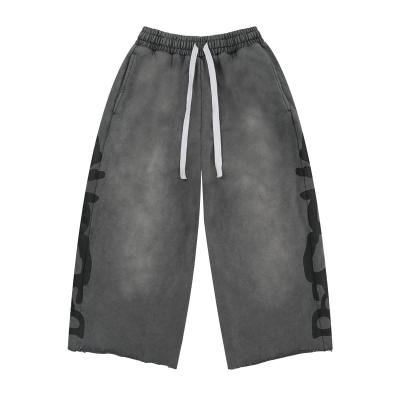 China Custom Vintage Wash Oversized Cropped Sweatpants Streetwear Wholesale OEM for sale
