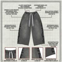 China Custom Vintage Wash Oversized Cropped Sweatpants Streetwear Wholesale OEM for sale