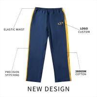 China Custom Logo Side Stripe Track Pants 260GSM Cotton Streetwear for sale