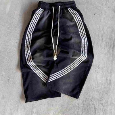 China Custom Vintage Acid Wash Side Stripe Wide Leg Sweatpants for Men for sale