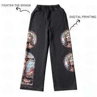China Custom 100%cotton Graphic DTG Print Drawstring Baggy Pants Streetwear for sale