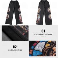 China Custom 100%cotton Graphic DTG Print Drawstring Baggy Pants Streetwear for sale