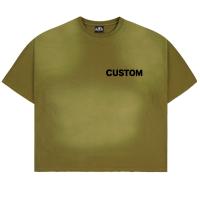 China Custom 100%cotton Sun Fade Wash Vintage Distress Short Set for Men for sale