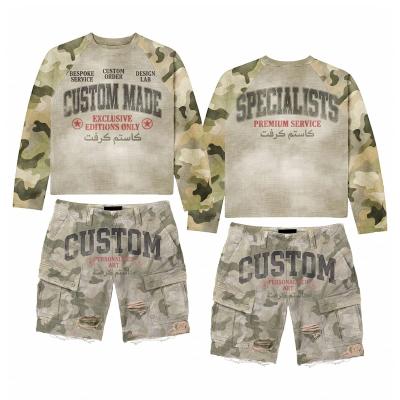 China Custom Wraffle Grid Distressed Streetwear Set Manufacturer for Brands for sale