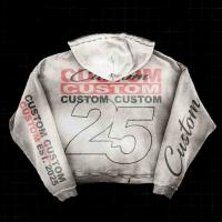 China Custom Acid Wash DTG Print Distressed Tracksuit for Streetwear Brands for sale