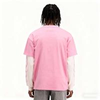 China Custom Oversized Fake Two-Piece Long Sleeve T-Shirt with Sleeve Print for sale