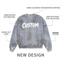 China Custom Heavyweight 100%Cotton Acid Wash Overisize Sweatshirt for Streetwear Brands for sale