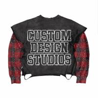 China Custom Distressed Layered Long Sleeve Sweatshirts for Streetwear Brands for sale