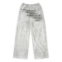China Custom Heavyweight 100%cotton Acid Wash Distressed Wide Leg Sweatpants for sale
