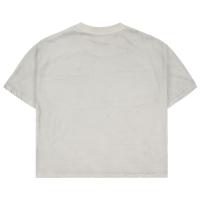 China Custom Vintage Washed Raw Edge Screen Print Oversized Cropped T-Shirt for sale