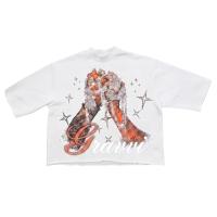 China Custom Rhinestone Oversized Graphic T Shirt Manufacturer for Streetwear Brands for sale