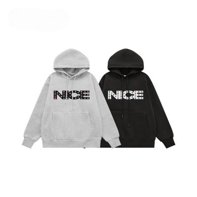 China Custom Heavyweight 100%cotton Rhinestone Pullover Hoodies for Men Streetwear for sale