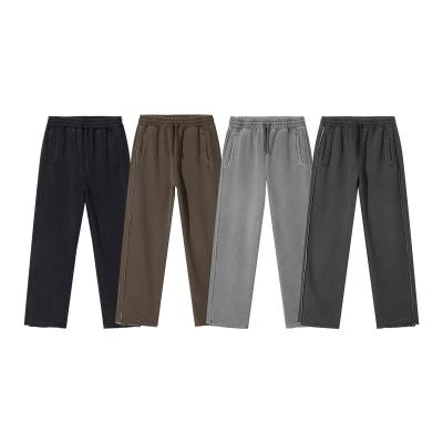 China Custom Heavyweight 100%cotton 420gsm French Terry Casual Wide Leg Pants for sale