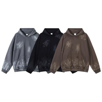 China Custom Heavyweight Acid Wash Distressed Hoodies for Streetwear Brands for sale