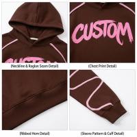 China Custom Heavyweight Brown Oversized Hoodies with Puff Print and Back Graphic for sale