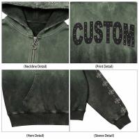 China Custom Heavyweight Rhinestone Print Acid Wash Hoodies for Men for sale
