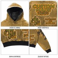 China Custom Oversized Distressed Raw Edge Applique Vintage Wash Hoodies For Men for sale