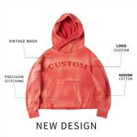 China Custom 420 GSM Vintage Wash Oversized Fit Hoodie for Streetwear Brands for sale