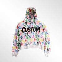 China Custom 400GSM Heavyweight All-Over Print Zip-Up Hoodie with Oversized Fit for Men for sale