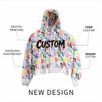 China Custom 400GSM Heavyweight All-Over Print Zip-Up Hoodie with Oversized Fit for Men for sale