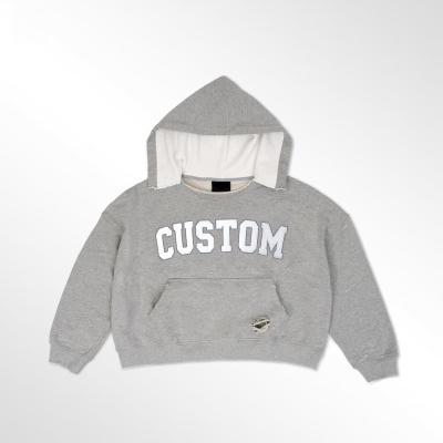 China Custom Distressed 400GSM Heavyweight Boxy Fit Pullover Hoodie for Streetwear Brands for sale