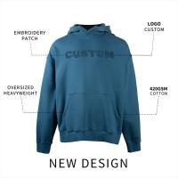 China Custom Embroidery 420GSM Heavyweight Oversized Pullover Hoodie for Men for sale