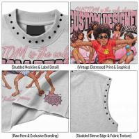 China Custom Private Label Vintage Studded Sleeveless Graphic Tee for Men for sale