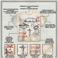 China Custom Private Label Vintage Washed Rhinestone T Shirts For Men for sale