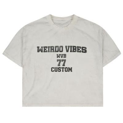 China Custom Heavyweight Screen Print Vintage Wash Boxy T-Shirt with Graphic for sale