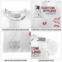 China Custom Vintage Wash Distressed Graphic T-Shirt with Hand-Applied Destruction and Heavyweight Cotton for sale
