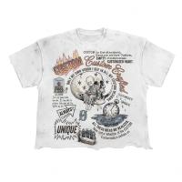 China Custom Vintage-Inspired Distressed Graphic T-Shirt with Oversized Fit and Customizable Artwork for Streetwear Brands for sale