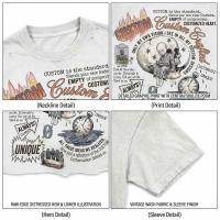 China Custom Vintage-Inspired Distressed Graphic T-Shirt with Oversized Fit and Customizable Artwork for Streetwear Brands for sale