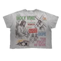 China Custom Distressed Sun Faded Wash DTG Print Oversized Boxy Fit T-Shirt for Men for sale