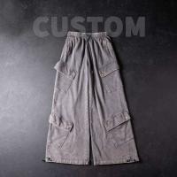 China Custom 430GSM Heavyweight Cotton Vintage Wash Cargo Sweatpants with Baggy Fit for Streetwear Brands for sale