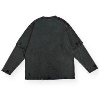 China Custom Vintage Distressed Long Sleeve T-Shirt for Streetwear Brands for sale