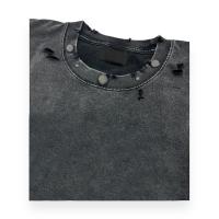 China Custom Vintage Distressed Long Sleeve T-Shirt for Streetwear Brands for sale