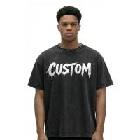 China Custom 260 GSM Vintage Wash Men's T-Shirt with Metal Ring Hardware for Streetwear Brands for sale